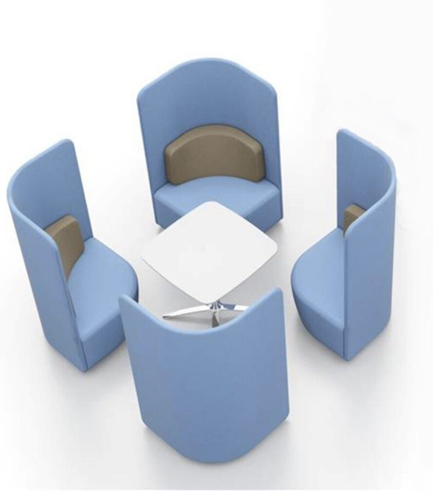 Boss Design Shuffle Hi Back Collaborative chair in ice blue with grey ...