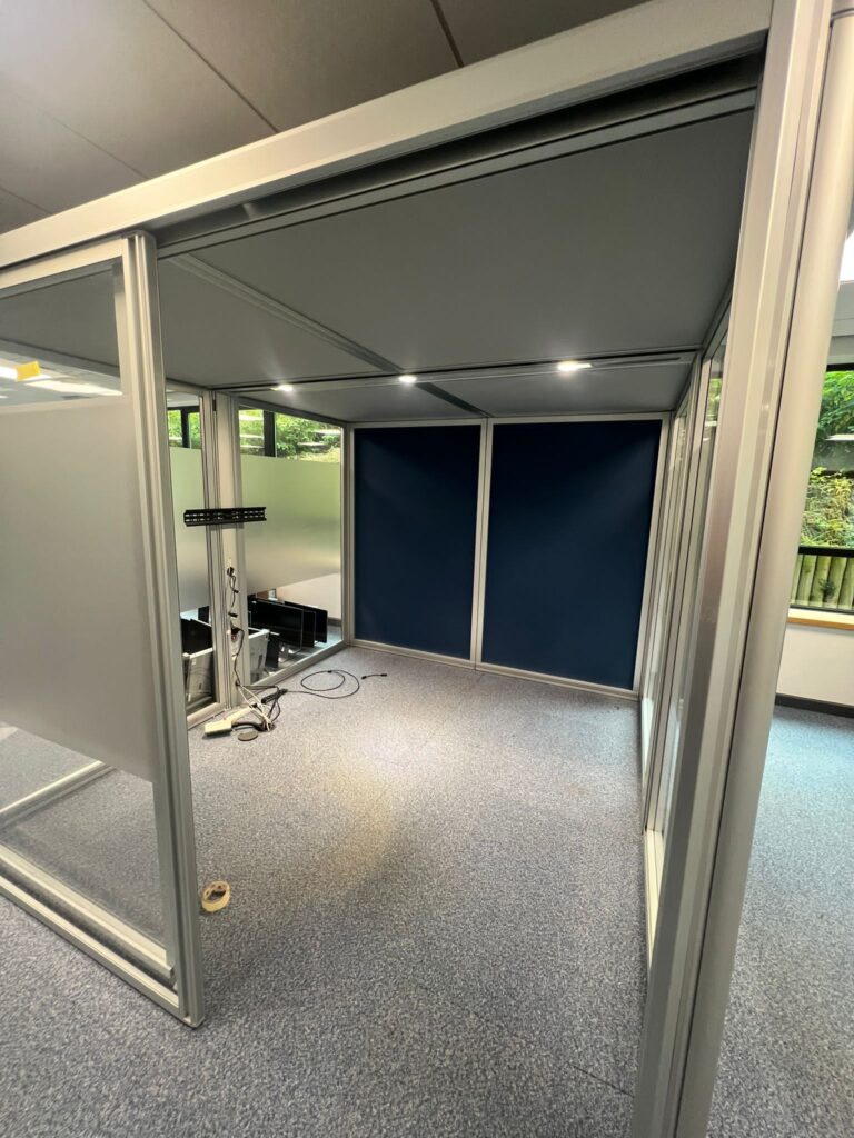 Orangebox Airea 220 Acoustic Office Booth Glazed on three sides & Full width Sliding Door - The ...