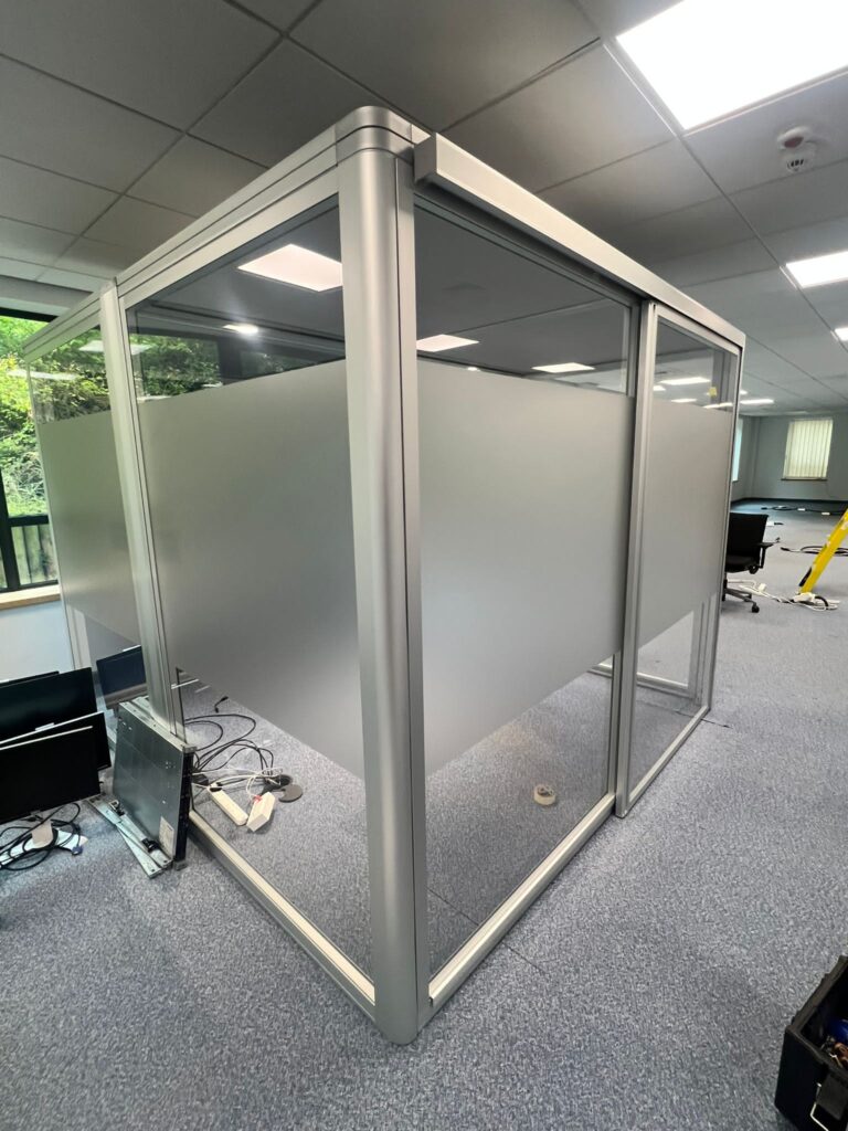 Orangebox Airea 220 Acoustic Office Booth Glazed on three sides & Full width Sliding Door - The ...