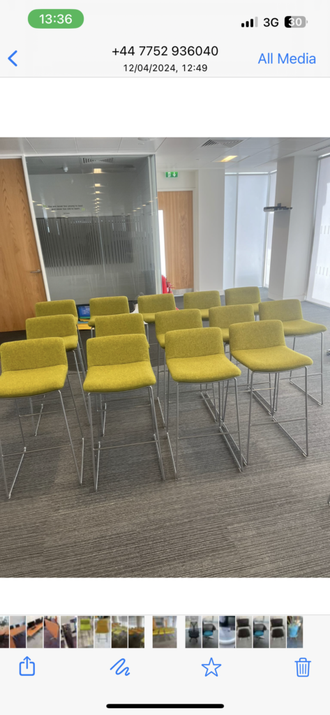 Connection Swoosh Stool on Polished Alloy finish Steel Frame