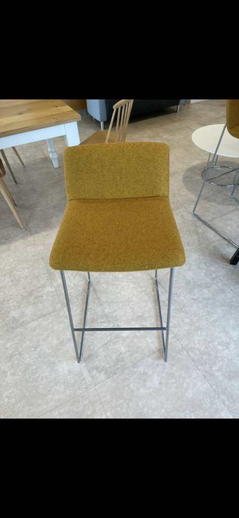 Used Connection Swoosh Stool | Harvest Gold Upholstery