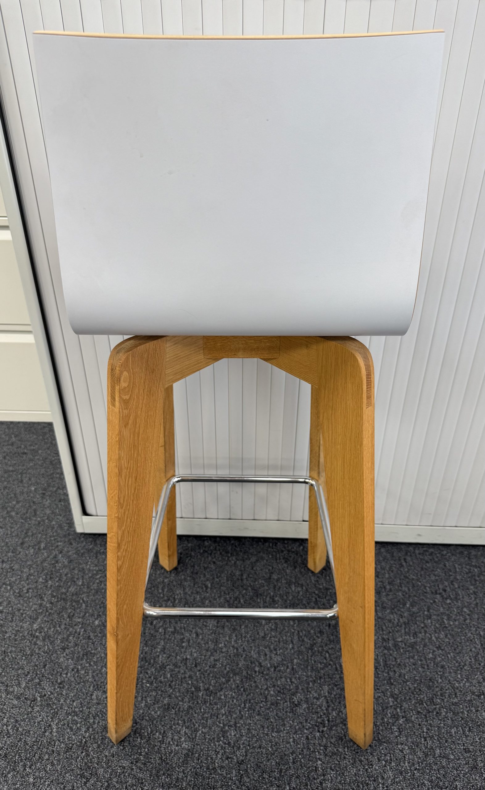 Frovi Jig Duo High Stool White on Oak Frame - The Office Chair Man