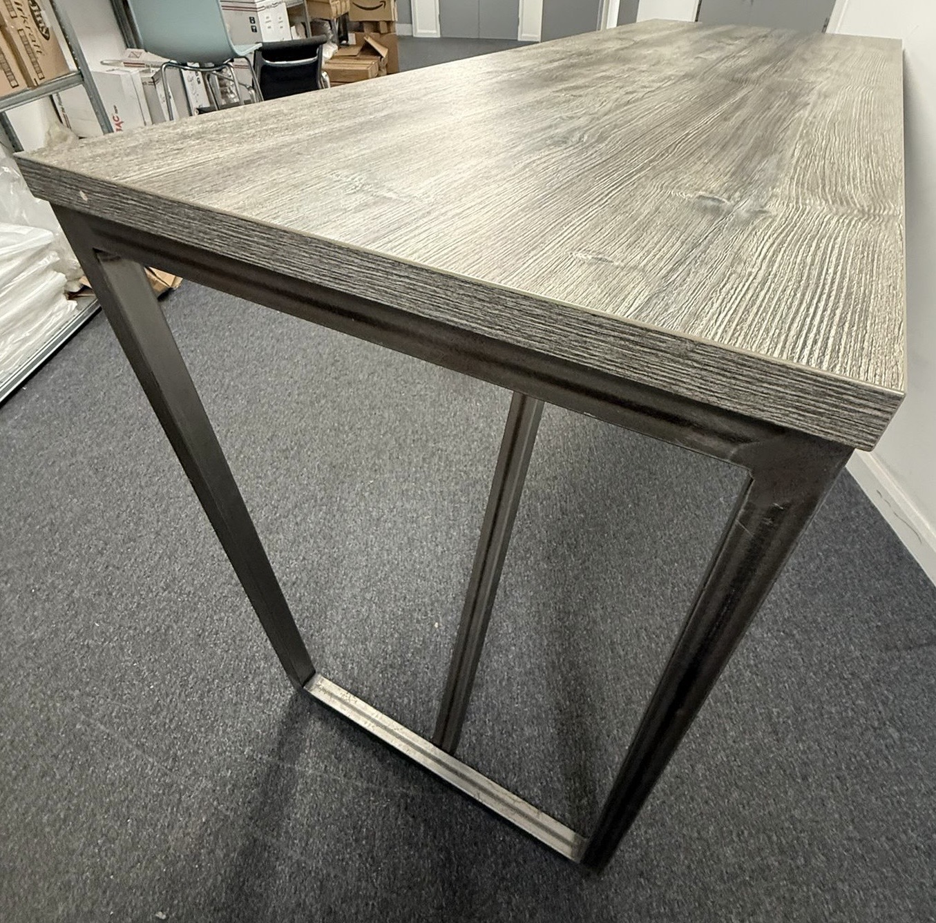 Frovi Relic High Table | Rustic Oak | Raw Metal Frame
